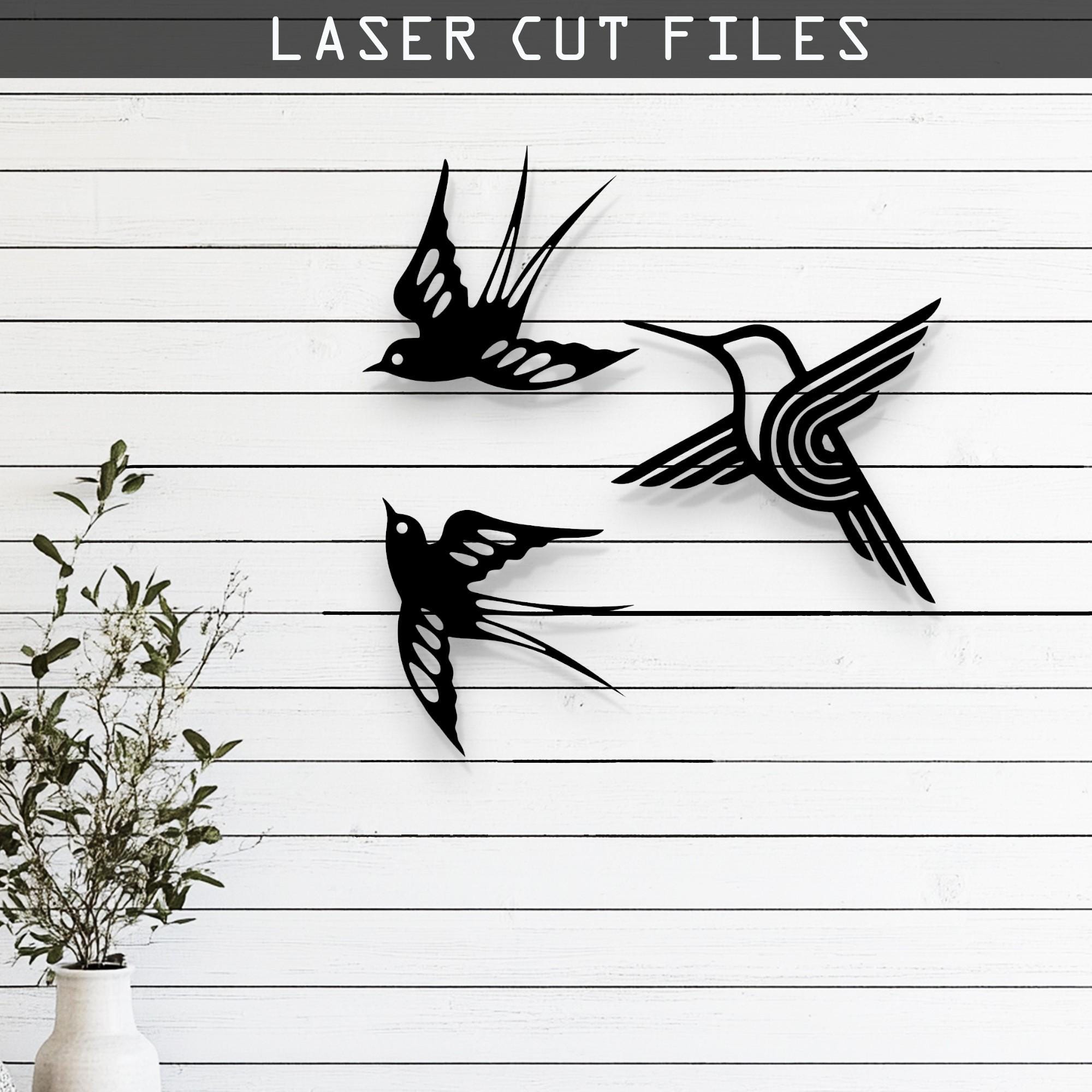Decorative Birds Laser Cut Vector Design – SVG, DXF, Ai, Pdf Files for ...