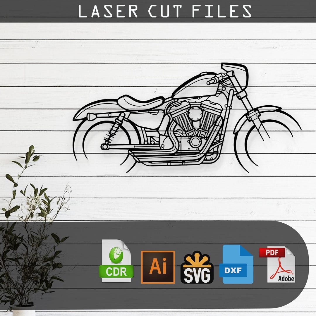 Sportster 48 Bobber - Svg Dxf AI Pdf CDR EPS - Laser Cut Motorcycle ...