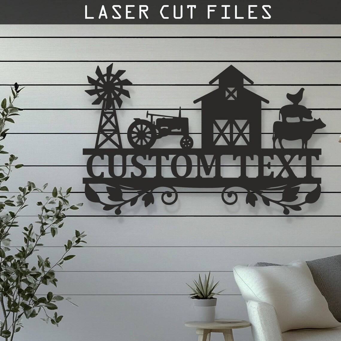 Custom Farm Animals SVG DXF Laser Cut File for Glowforge Cricut CNC ...
