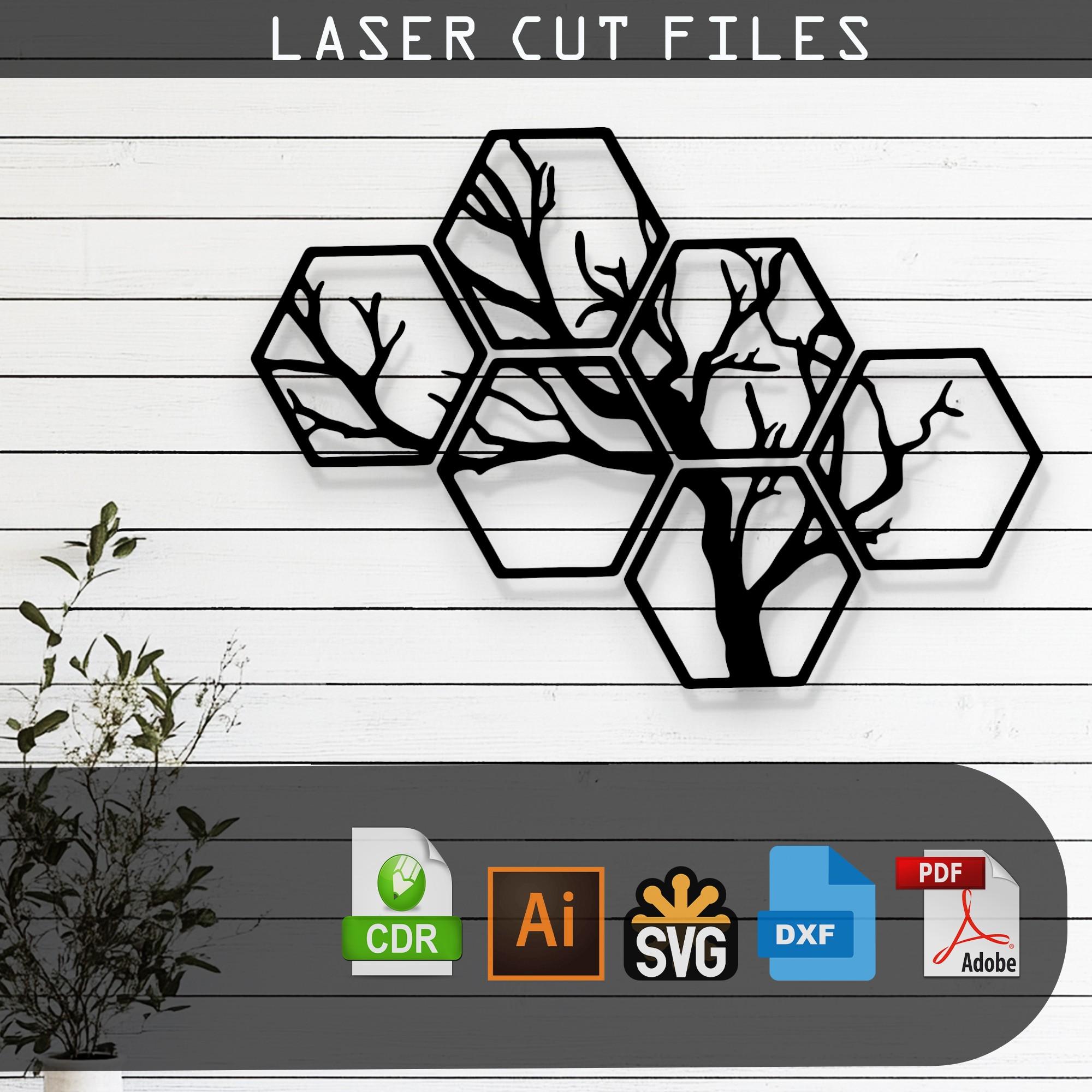 Decorative Tree Branch Laser Cut Vector Design – SVG, DXF, Ai, Pdf ...