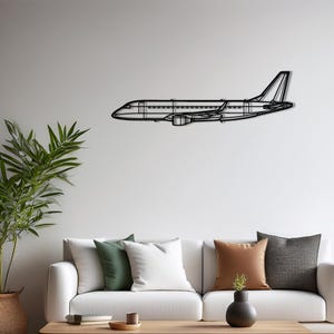 Embraer E175 Airplane Silhouette Laser Cut Vector Design SVG, DXF, Pdf ...