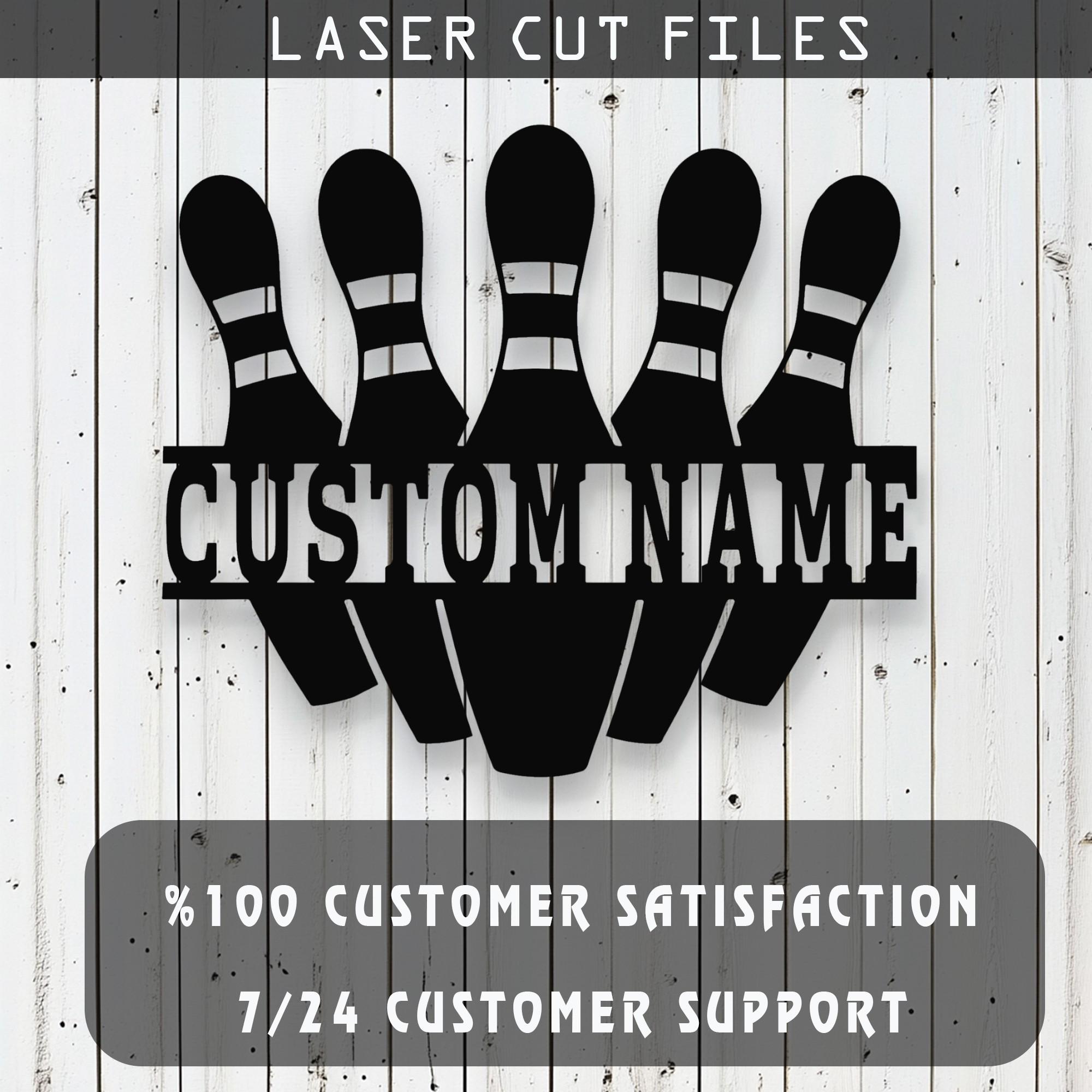 Custom Bowling Pin Sign - Svg Dxf AI Pdf Cdr EPS - Laser Cut CNC Router ...
