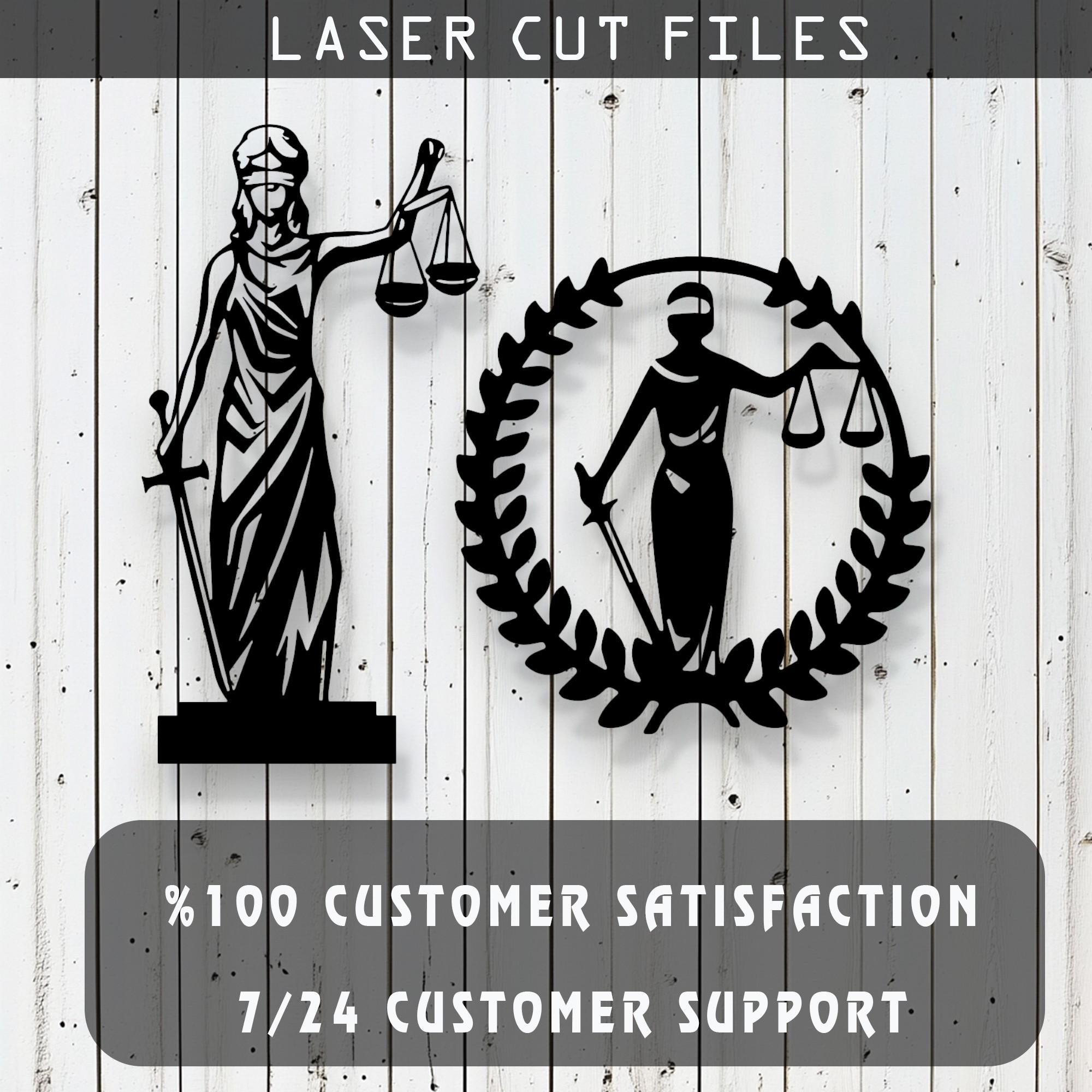 God of Justice Laser Cut Vector Design– SVG, DXF, Ai, Pdf Files ...