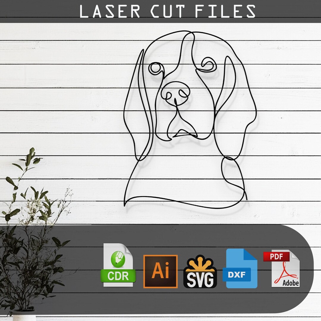 Line Art - Beagle Dog Laser Cut Design – SVG, DXF, Ai, Pdf Files for ...