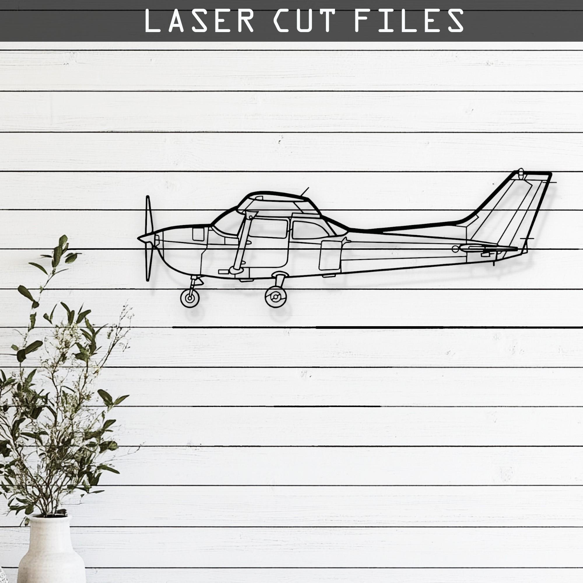 Skyhawk 172 Airplane Silhouette Laser Cut Vector Design – SVG, DXF, Ai ...