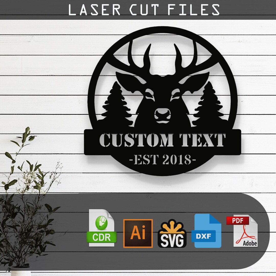 Customizable Deer SVG Laser Cut File – Glowforge, Cricut, Cnc, DIY ...