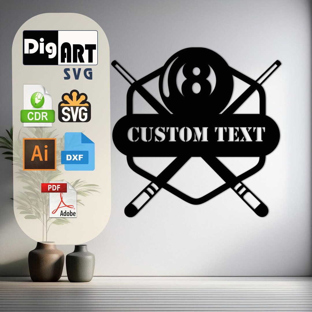 Customizable Billiards Laser Cut Vector Design SVG, DXF, Ai, Pdf Files ...
