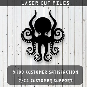 Decorative Octopus Laser Cut Vector Design – SVG, DXF, Ai, Pdf Files ...