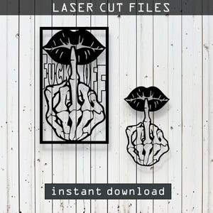 Skeleton Middle Finger Laser Cut Vector Design–svg, DXF, Ai, Pdf Files ...