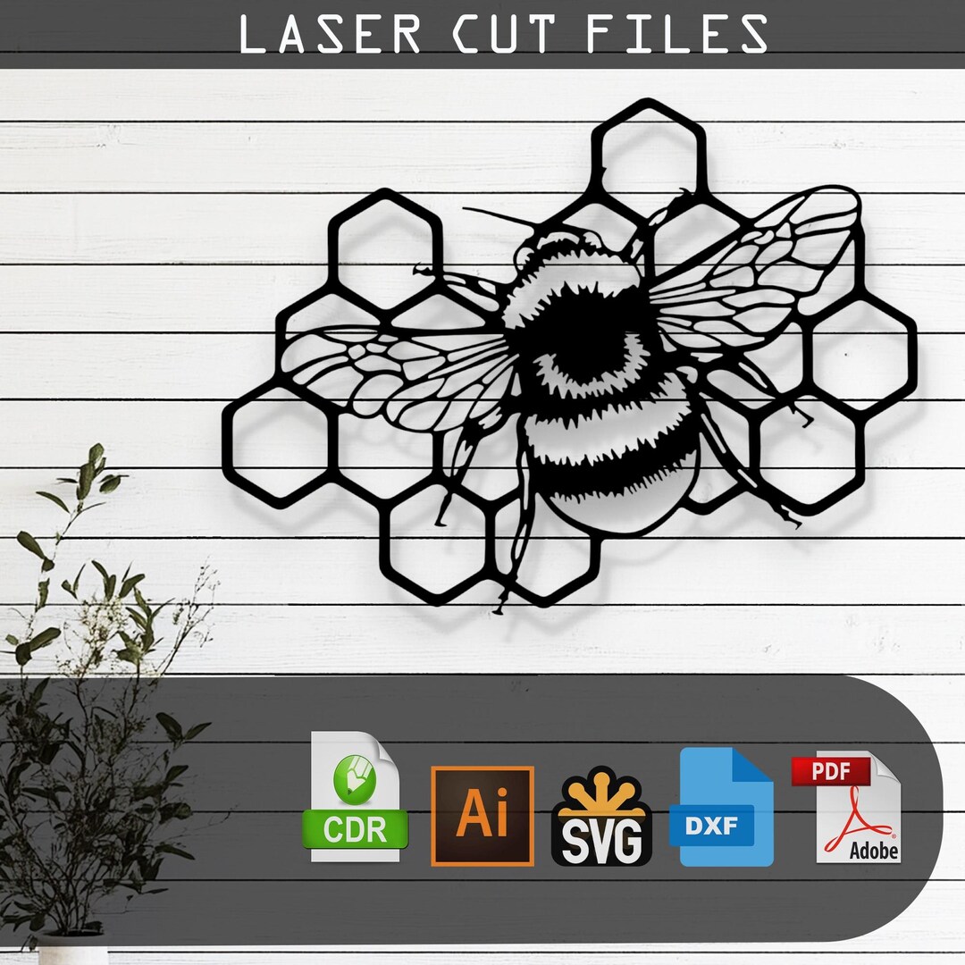 Decorative Bee Laser Cut Vector Design – SVG, DXF, Ai, Pdf Files ...