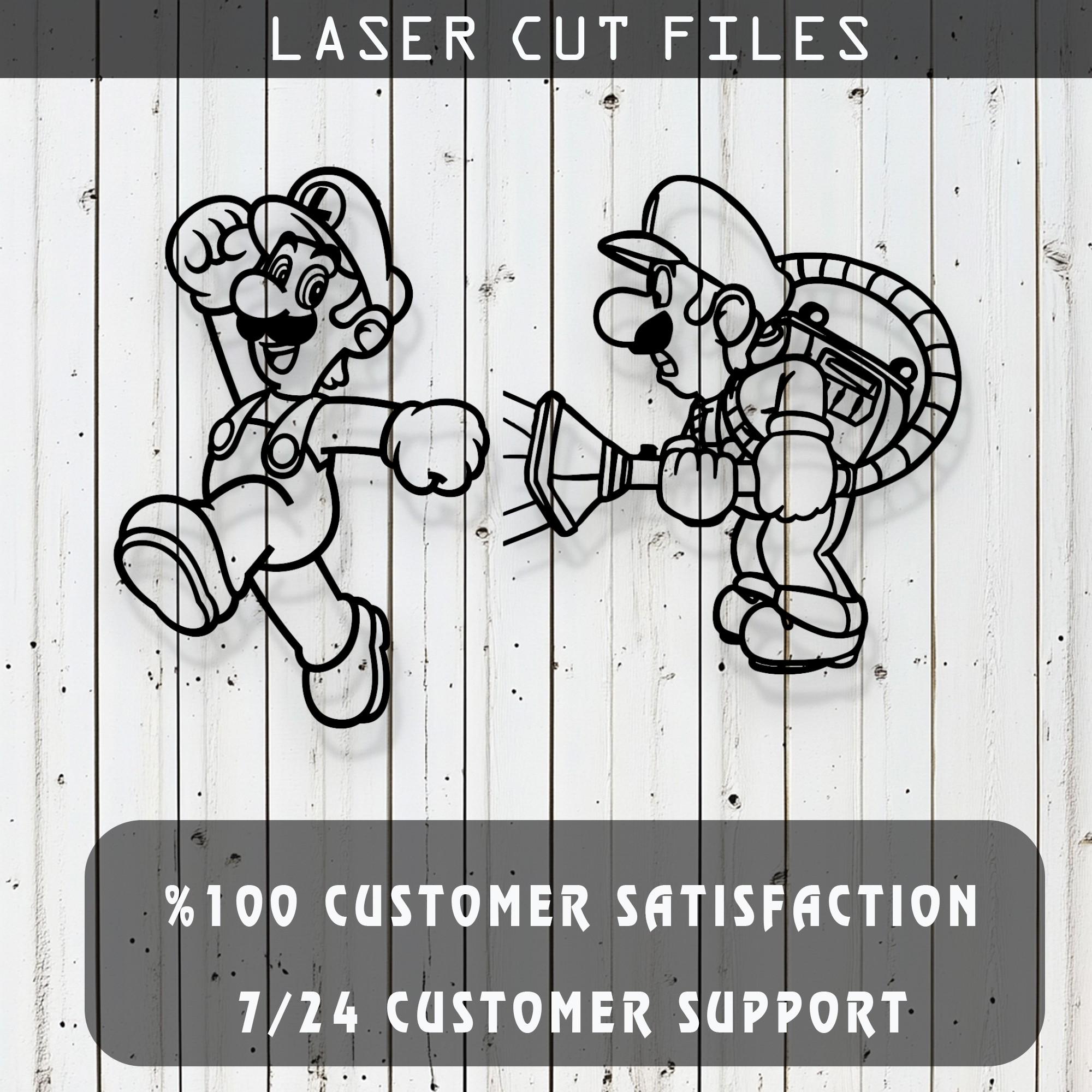 Mario Bros Luigi Laser Cut, Vector Files– SVG, DXF, Ai, Pdf Glowforge ...
