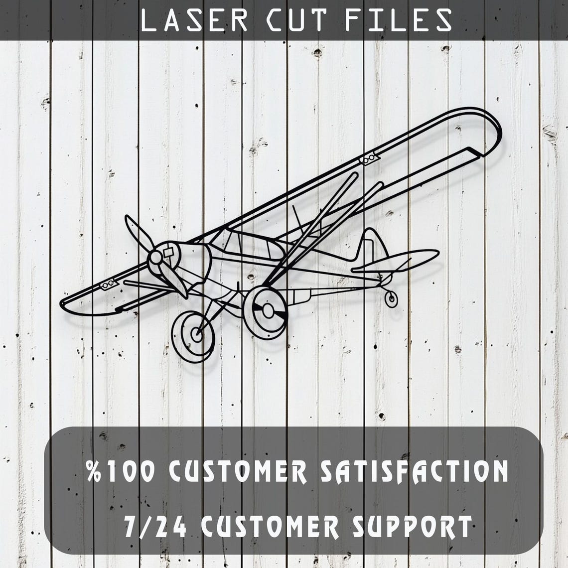 Super Cub Flugzeug Silhouette Laser geschnitten Vektor-Design SVG, DXF ...