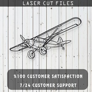 Super Cub Airplane Silhouette Laser Cut Vector Design SVG, DXF, Pdf ...