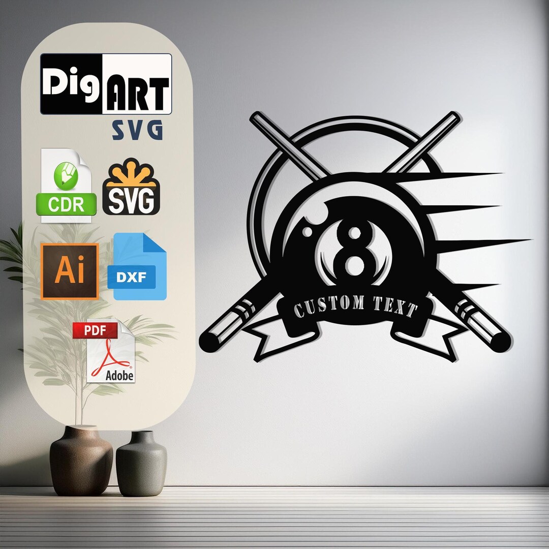 Customizable Billiards Laser Cut Vector Design SVG, DXF, Ai, Pdf Files ...