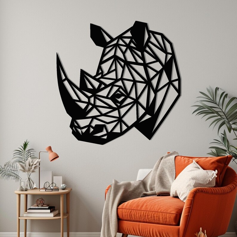 Geometric Rhino Laser Cut Vector Design SVG, DXF, Ai, Pdf Files ...