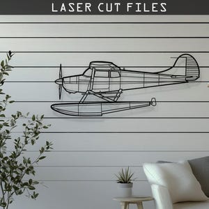 170B Float Airplane Silhouette Laser Cut Vector Design – SVG, DXF Files ...