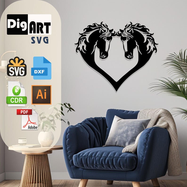 Horse Laser Cut SVG/DXF File Metal Art Wall Art, Engraving Decal ...