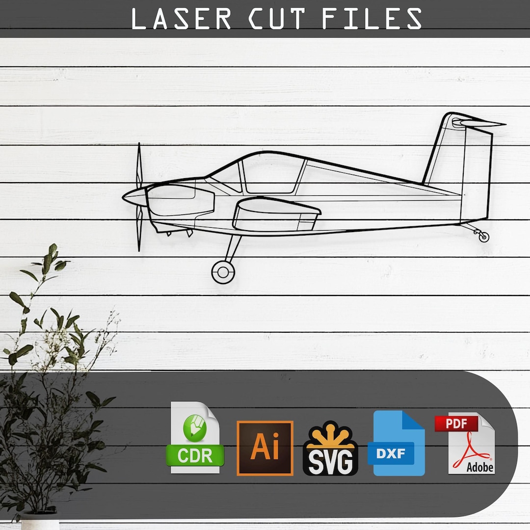 Pazmany Pl 4 Airplane Silhouette - Svg Dxf AI Pdf CDR EPS - Laser Cut ...