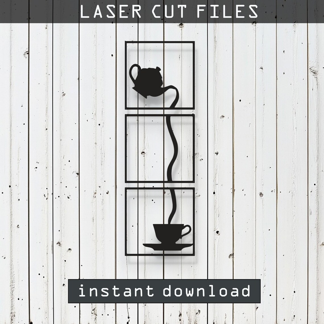 Decorative Coffee Laser Cut Vector Design – SVG, DXF, Ai, Pdf Files for ...