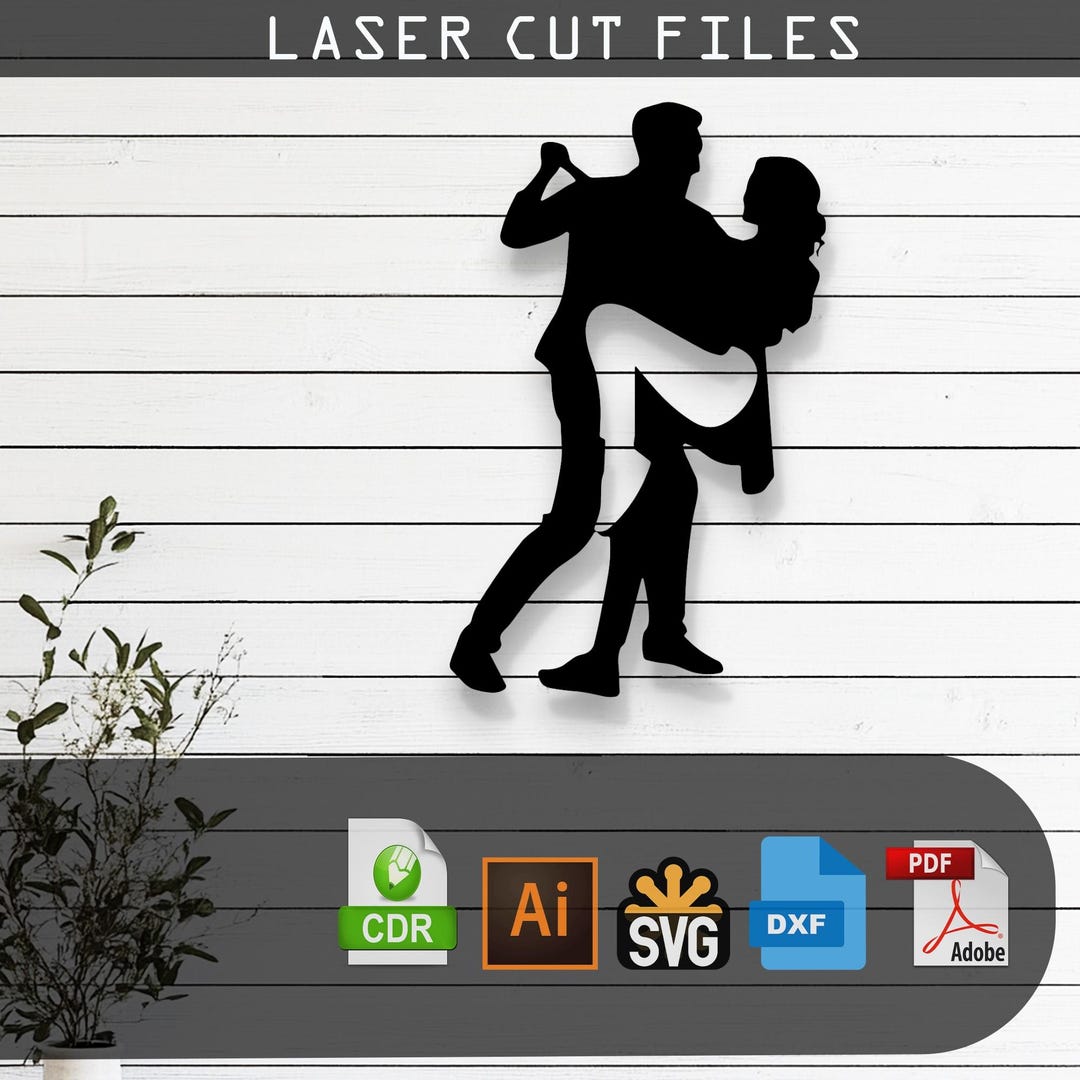 Dance, Salsa and Romantic Laser Cut Vector Design SVG, DXF, Ai, Pdf ...