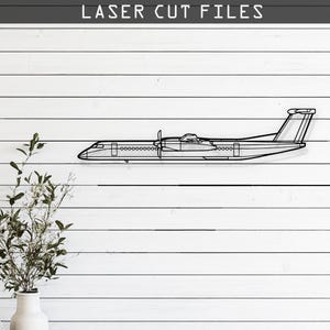 Bombardier Dash-8 Q400 Airplane Silhouette Laser Cut Vector Design SVG ...