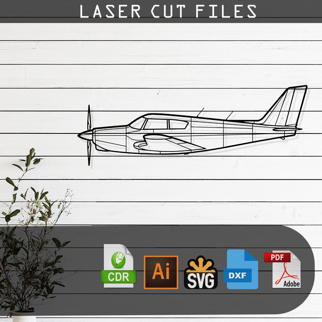 PA-24 Comanche Airplane Silhouette Laser Cut Vector Design – SVG, DXF ...