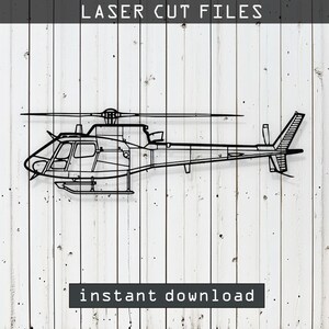 H125 Helicopter Silhouette Laser Cut Vector – SVG, DXF, Ai, Pdf Files ...