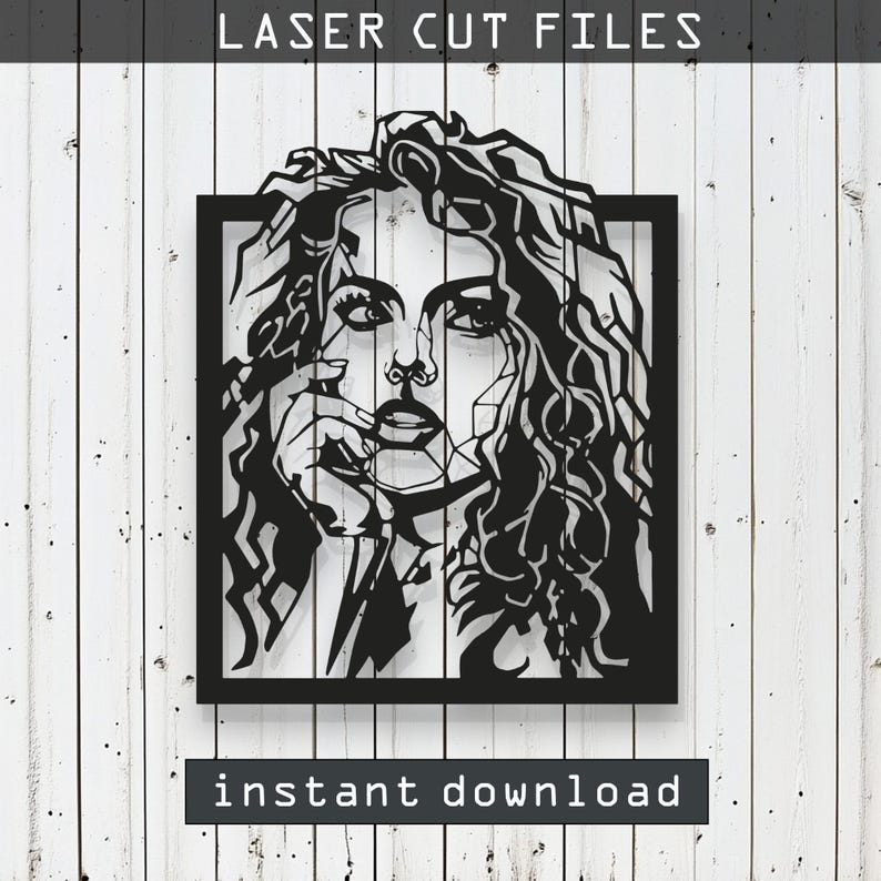 Decorative Woman Silhouette Laser Cut Vect SVG, DXF, Ai, Pdf Files for ...