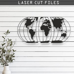 Decorative World Map Laser Cut Vector Design – SVG, DXF, Ai, Pdf Files ...