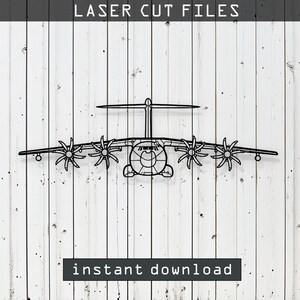 A400M Atlas Front Airplane Silhouette Laser Cut Vector Design SVG, DXF ...