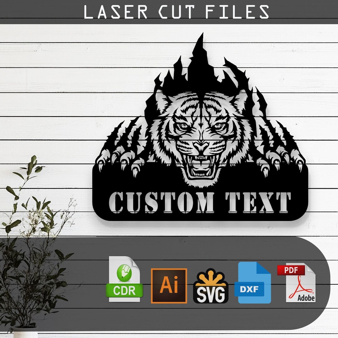 Customizable Tiger Claws Scratch Silhouette Laser Cut Vector – SVG, DXF ...