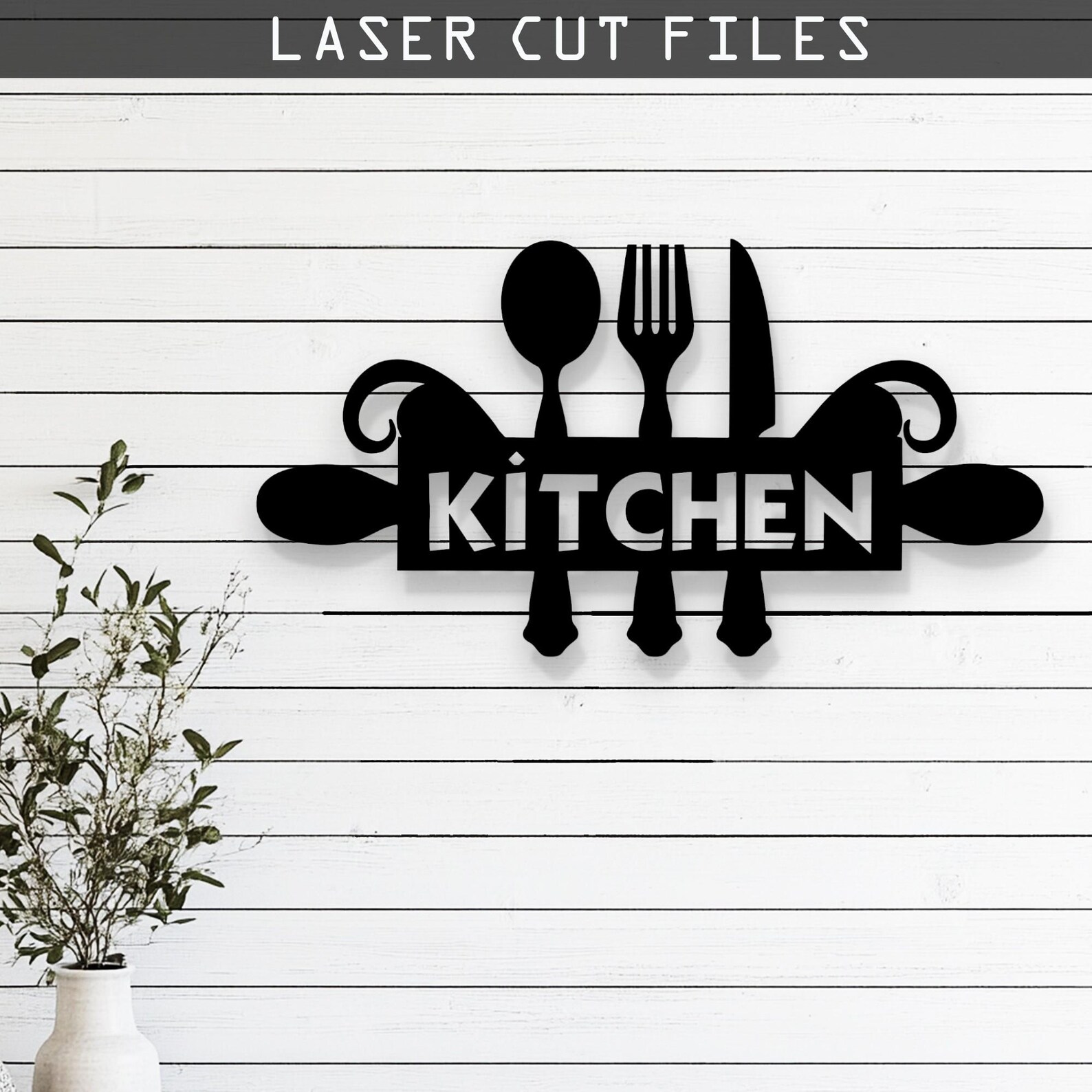 Decorative Kitchen Laser Cut Vector Design – SVG, DXF, Ai, Pdf Files ...