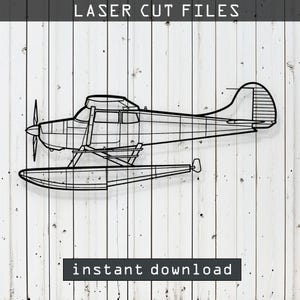 170B Float Airplane Silhouette Laser Cut Vector Design – SVG, DXF Files ...