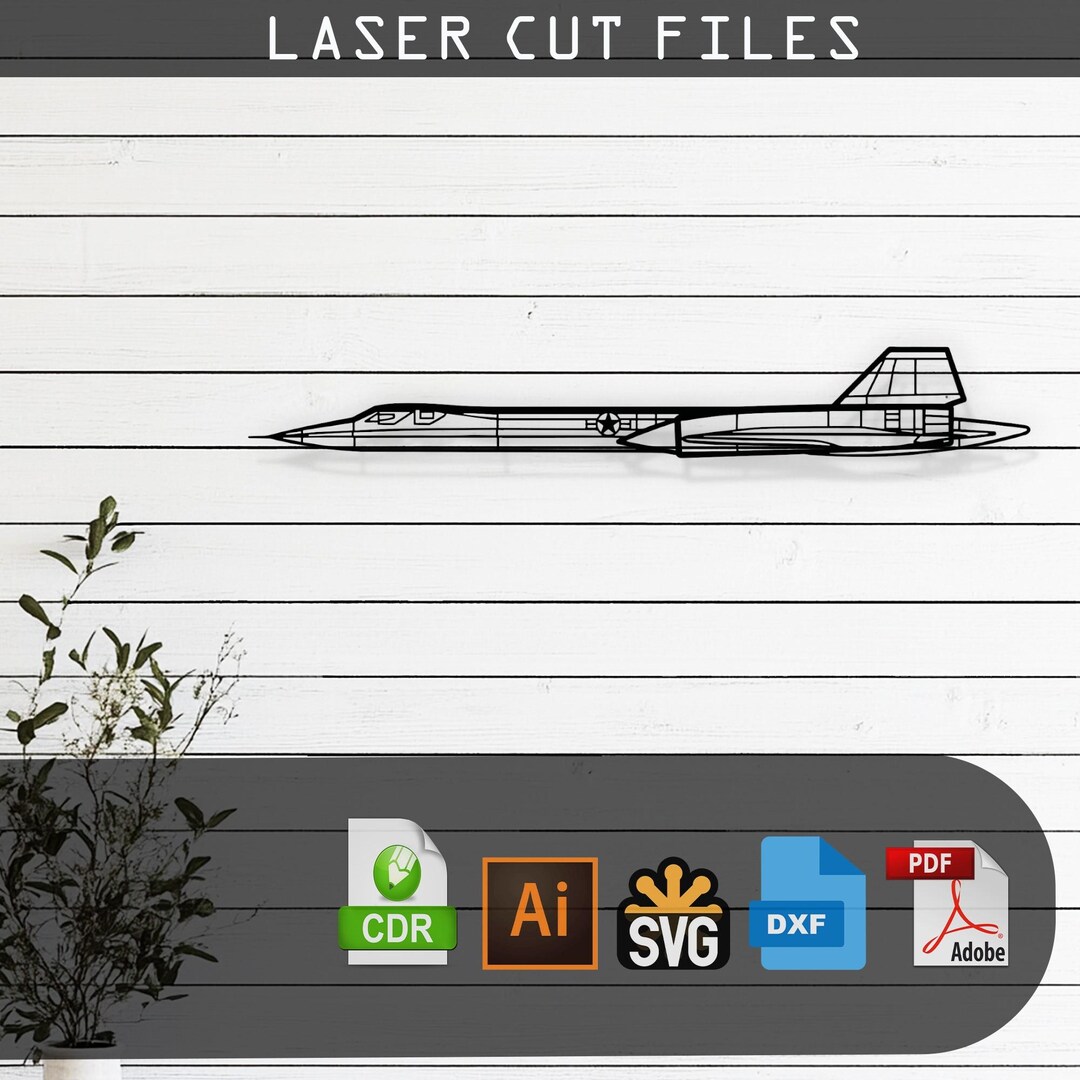 SR-71 Blackbird Airplane Silhouette Laser Cut Vector Design – SVG, DXF ...