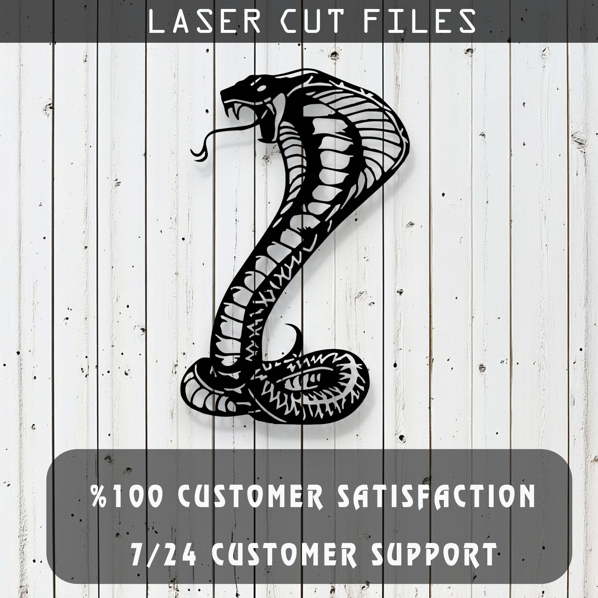 Cobra Snake Silhouette Laser Cut, Vector Files – SVG, DXF, Ai, Pdf ...