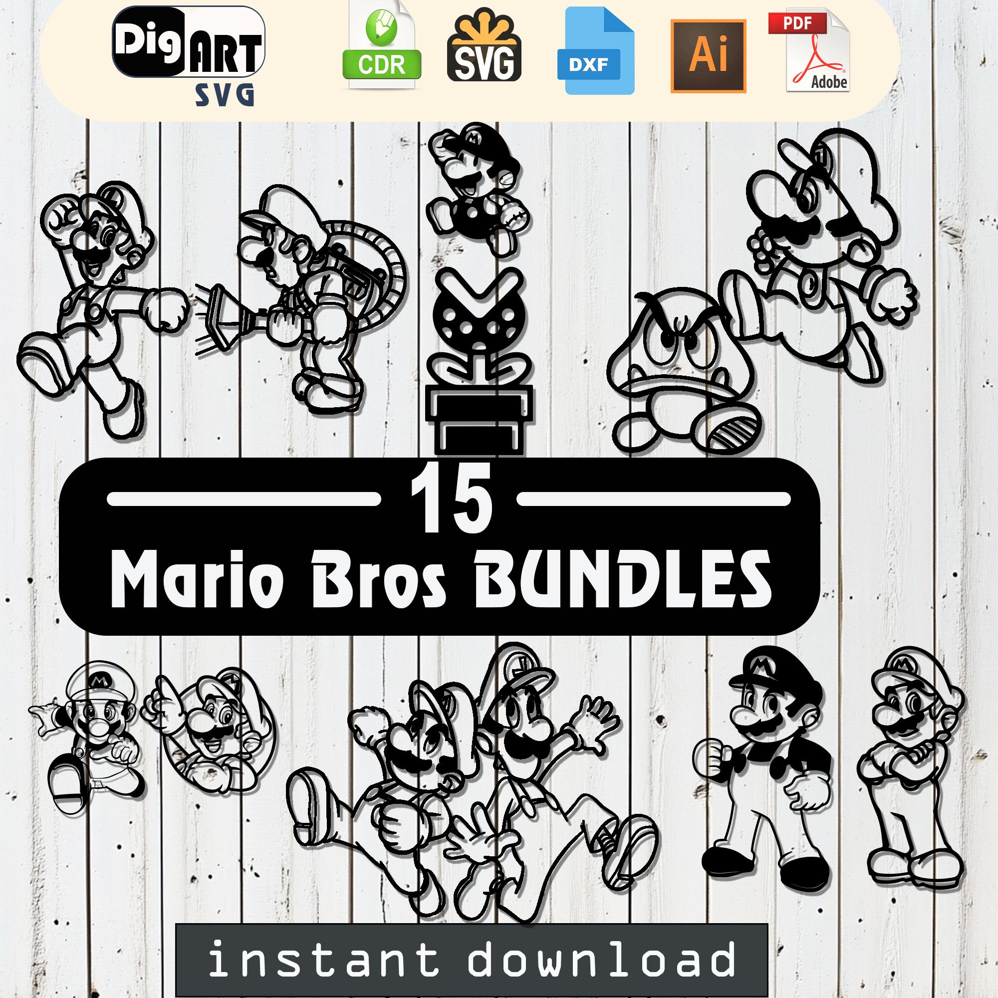 15 Mario Bros Bundles - Super Mario, Luigi, Mario, and Mushroom Laser ...