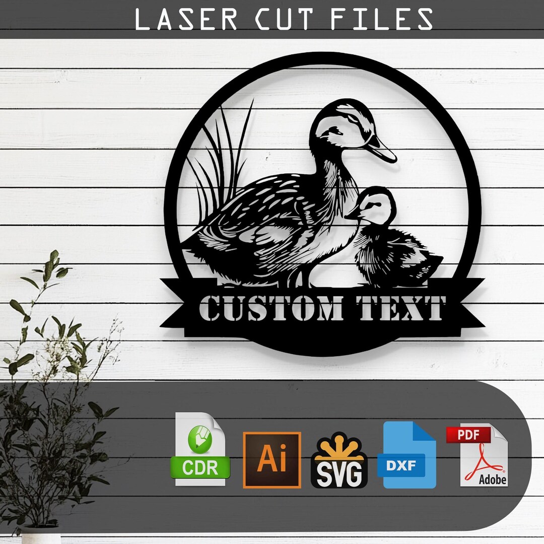 Customizable Duck and Duckling SVG Laser Cut File – Glowforge, Cricut ...
