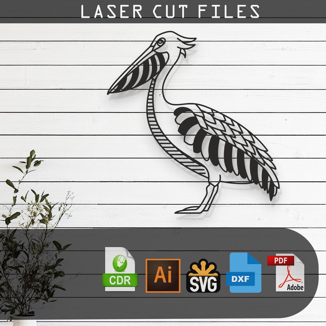 Geometric Pelican Laser Cut Vector Design – SVG, DXF, Ai, Pdf Files ...
