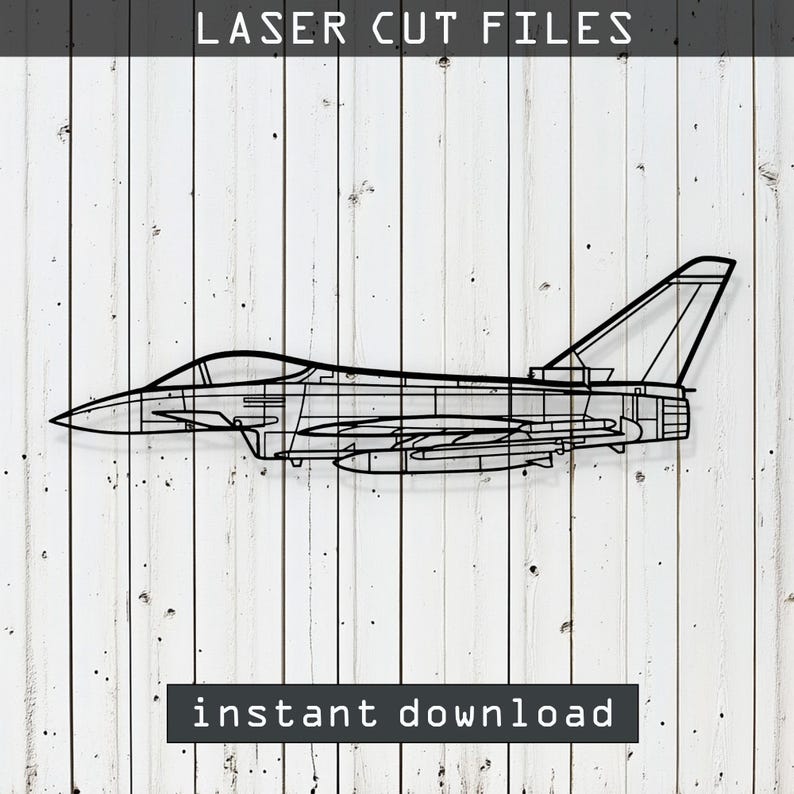 Eurofighter Typhoon Airplane Silhouette Laser Cut Vector Design – SVG ...