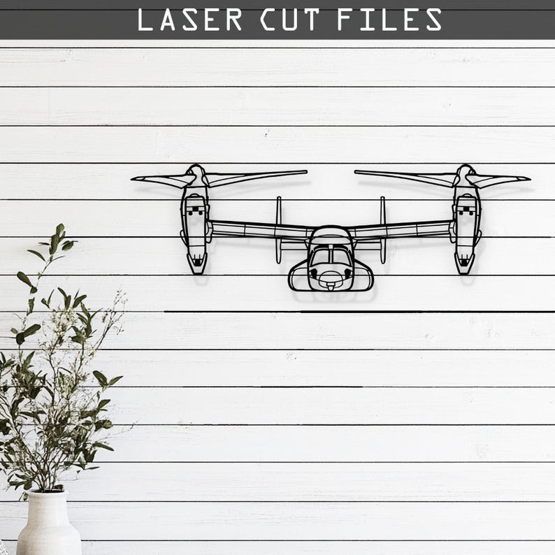 MV-22 Osprey Front View Airplane Silhouette –laser Cut File for ...