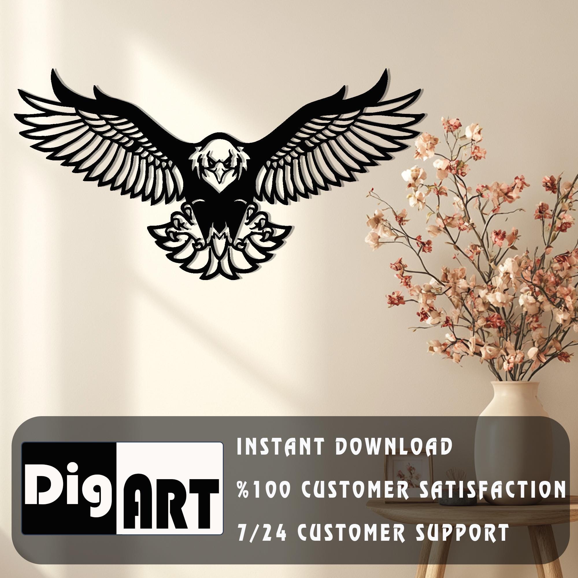 Decorative Eagle Laser Cut Vector Design SVG, DXF, Ai, Pdf Files ...