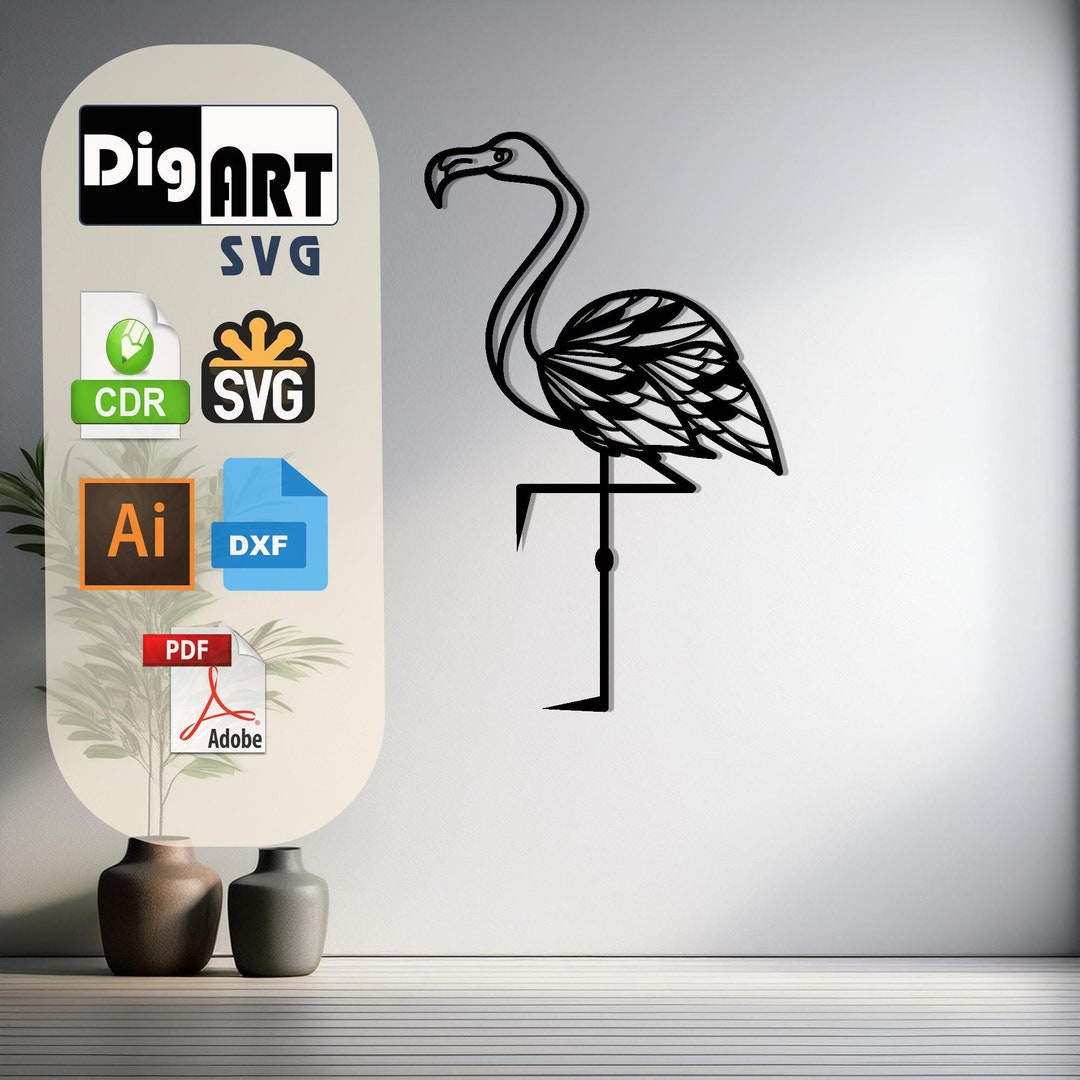 Geometric Flamingo Laser Cut Vector Design – SVG, DXF, Ai, Pdf Files ...
