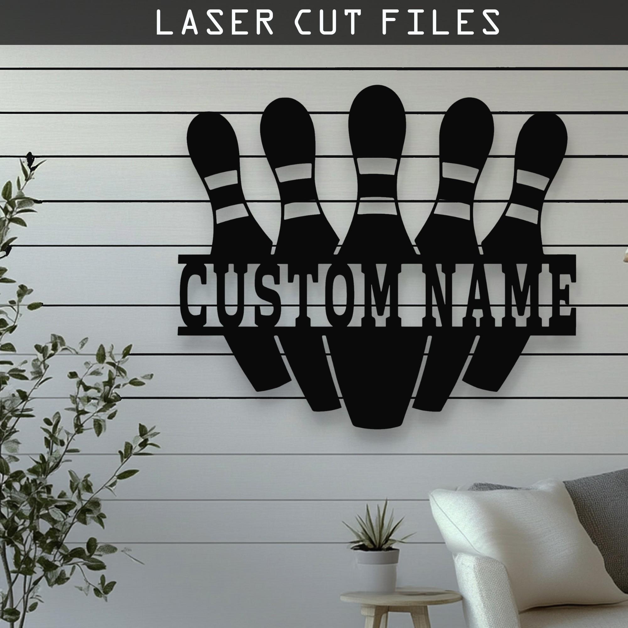 Custom Bowling Pin Sign - Svg Dxf AI Pdf Cdr EPS - Laser Cut CNC Router ...