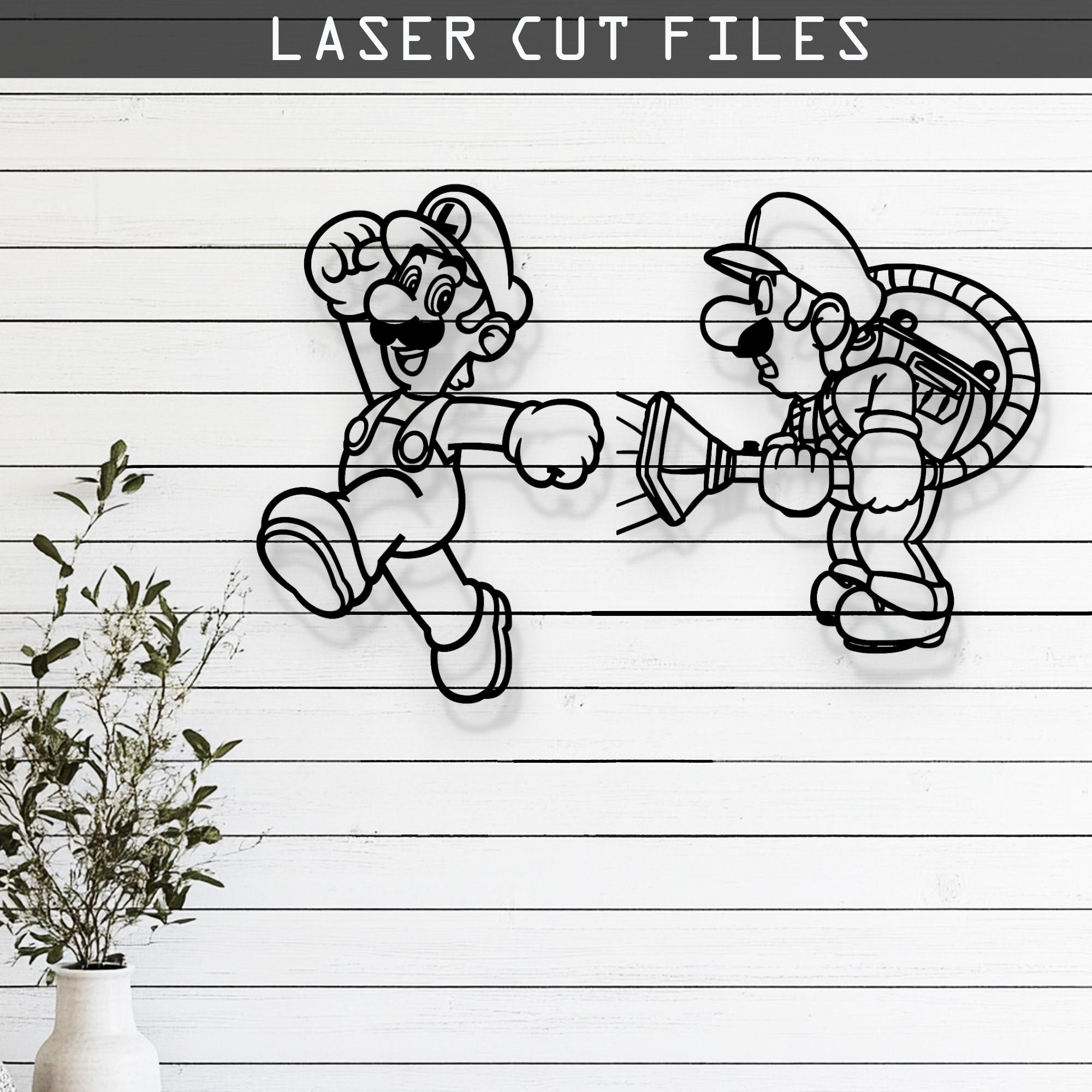 Mario Bros Luigi Laser Cut, Vector Files– SVG, DXF, Ai, Pdf Glowforge ...