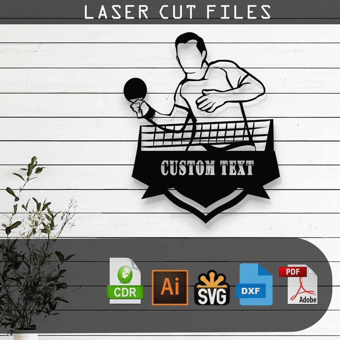 Customizable Tennis Laser Cut Vector Design – SVG, DXF, Ai, Pdf Files ...