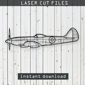 Spitfire Mk XIV Airplane Silhouette Laser Cut Vector Design – SVG, DXF ...