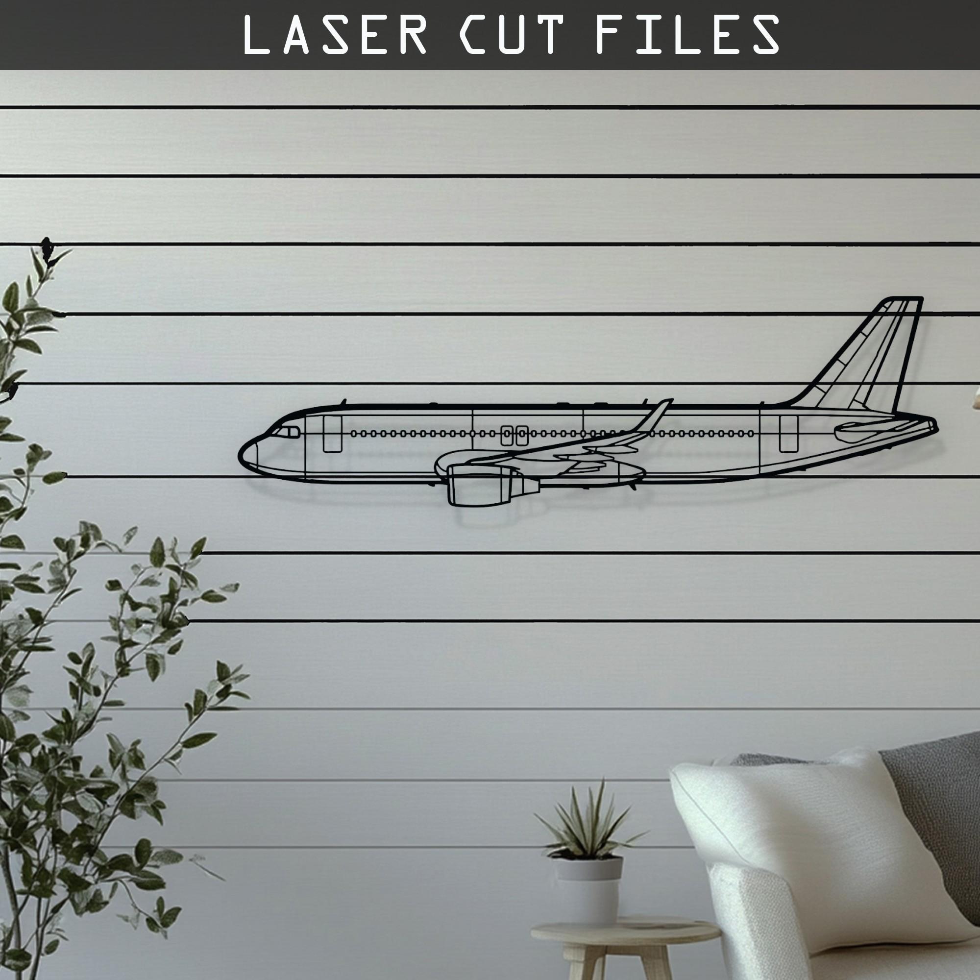 Airbus A320 Airplane Silhouette Laser Cut Vector Design SVG, DXF, Pdf ...