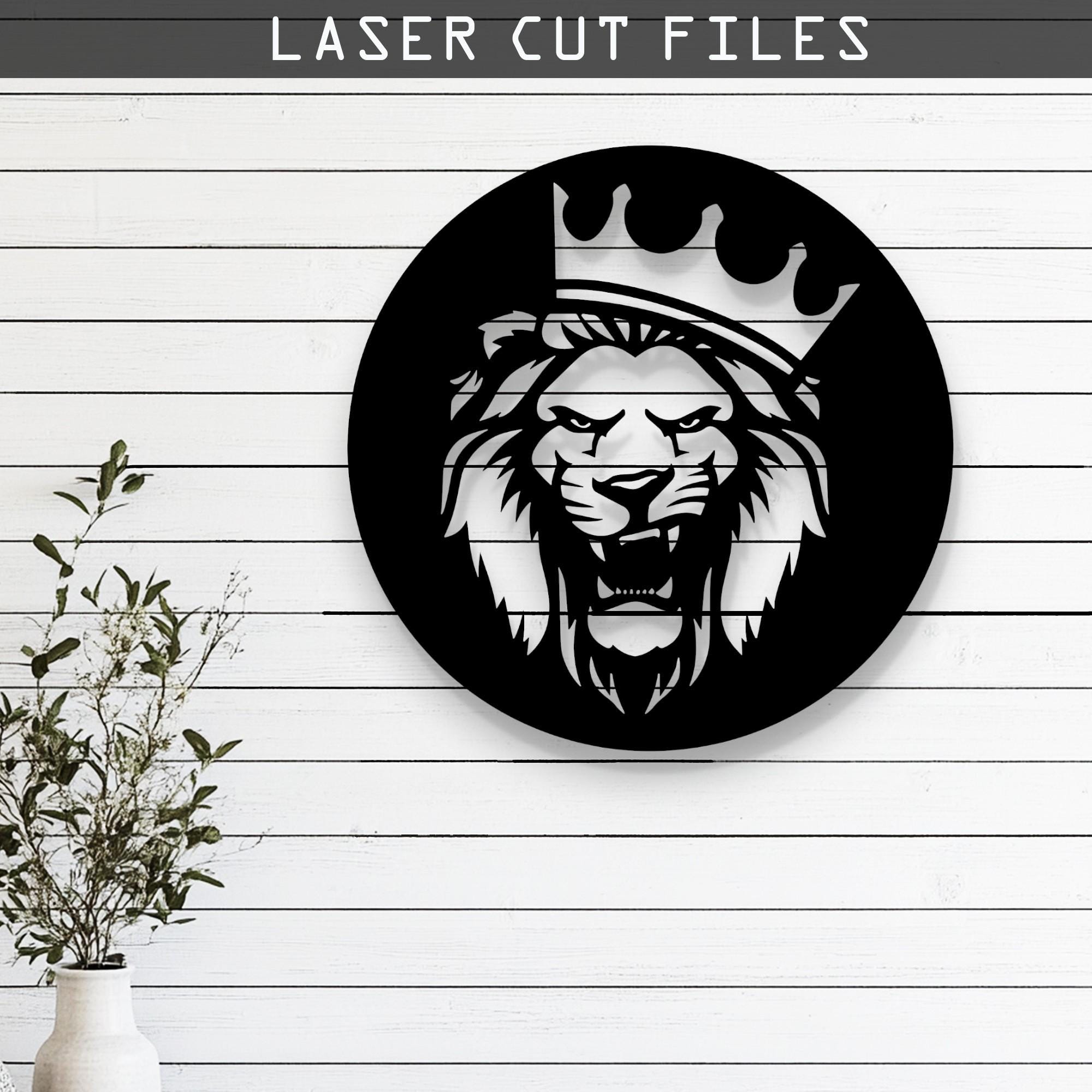 Lion King Silhouette Laser Cut Vector – SVG, DXF, Ai, Pdf Files for ...