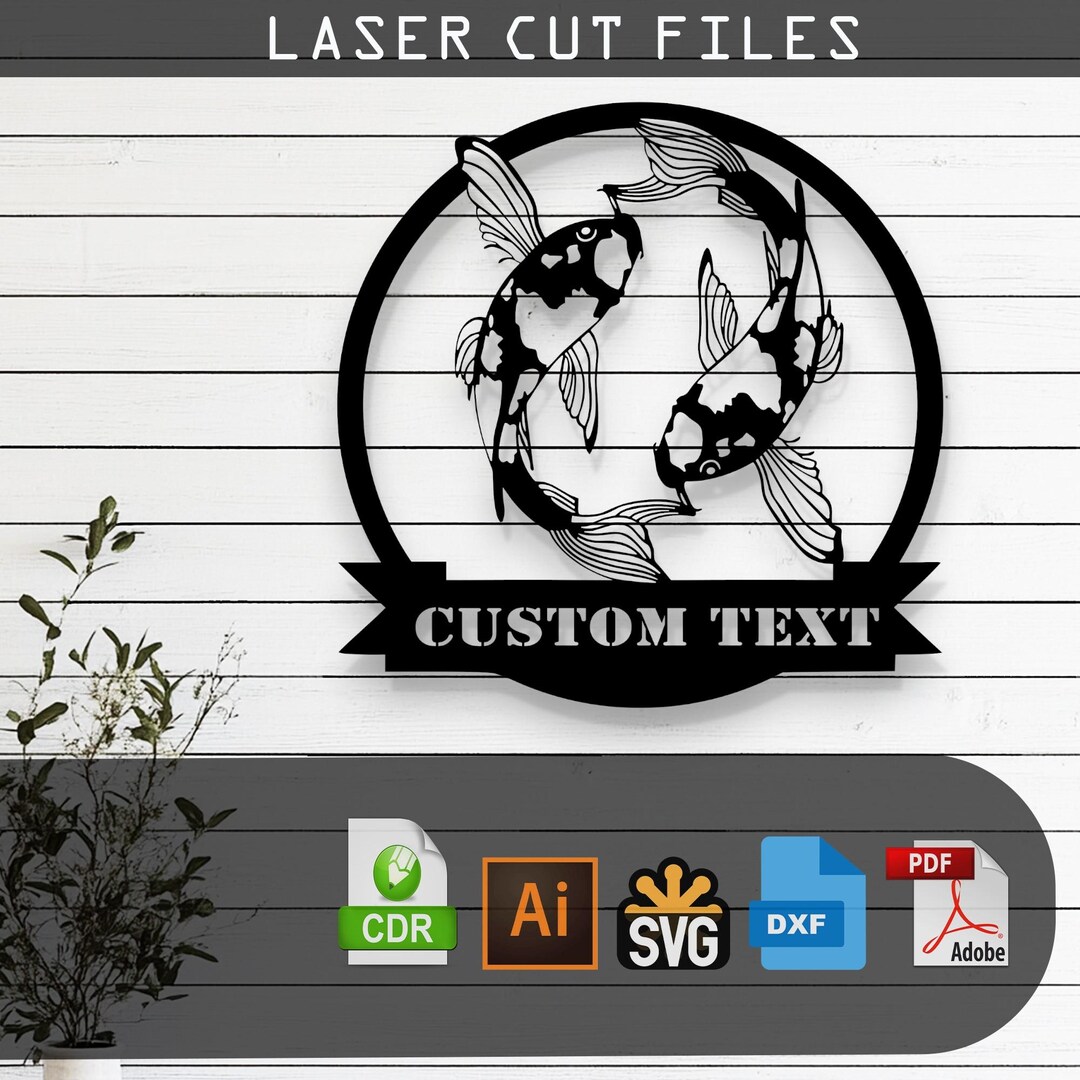 Customizable Koi Fish Silhouette – Laser Cut File for Glowforge, Cricut ...