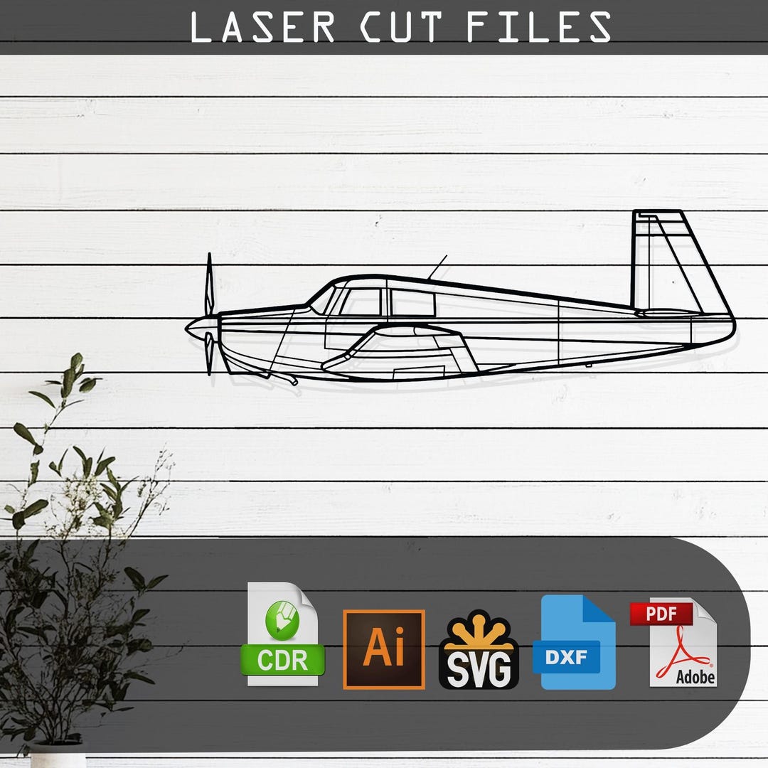 M20 Airplane Silhouette Laser Cut Vector Design – SVG, DXF, Ai, Pdf ...